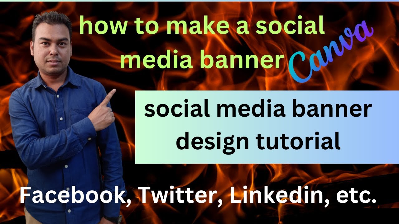 how to make social a media banner | social media banner design tutorial ...