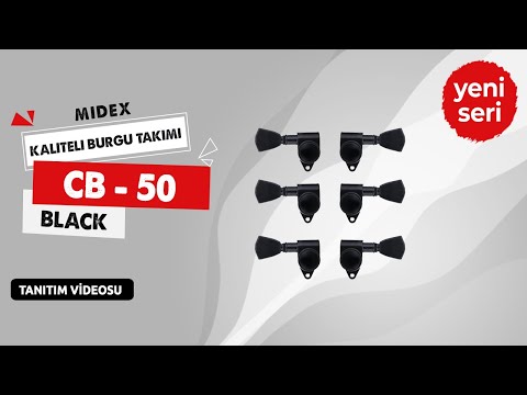 Midex CB-50 Akustik Gitar İçin Kaliteli Profesyonel Burgu Takımı Black 1 SET