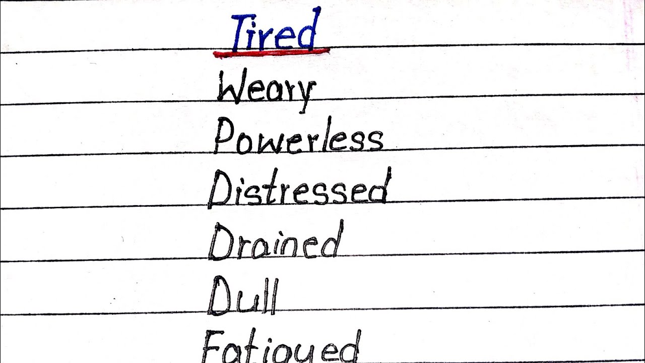 Synonyms of Tired in English || EK Education - YouTube