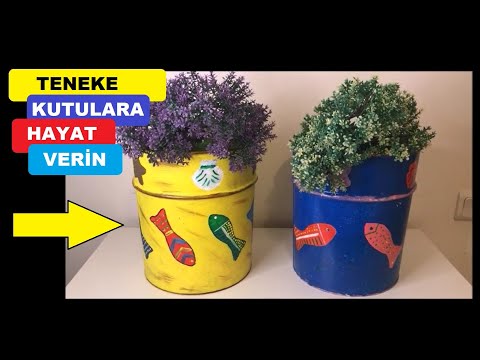 Teneke Kutudan Dekoratif Saksı Nasıl Yapılır | DIY