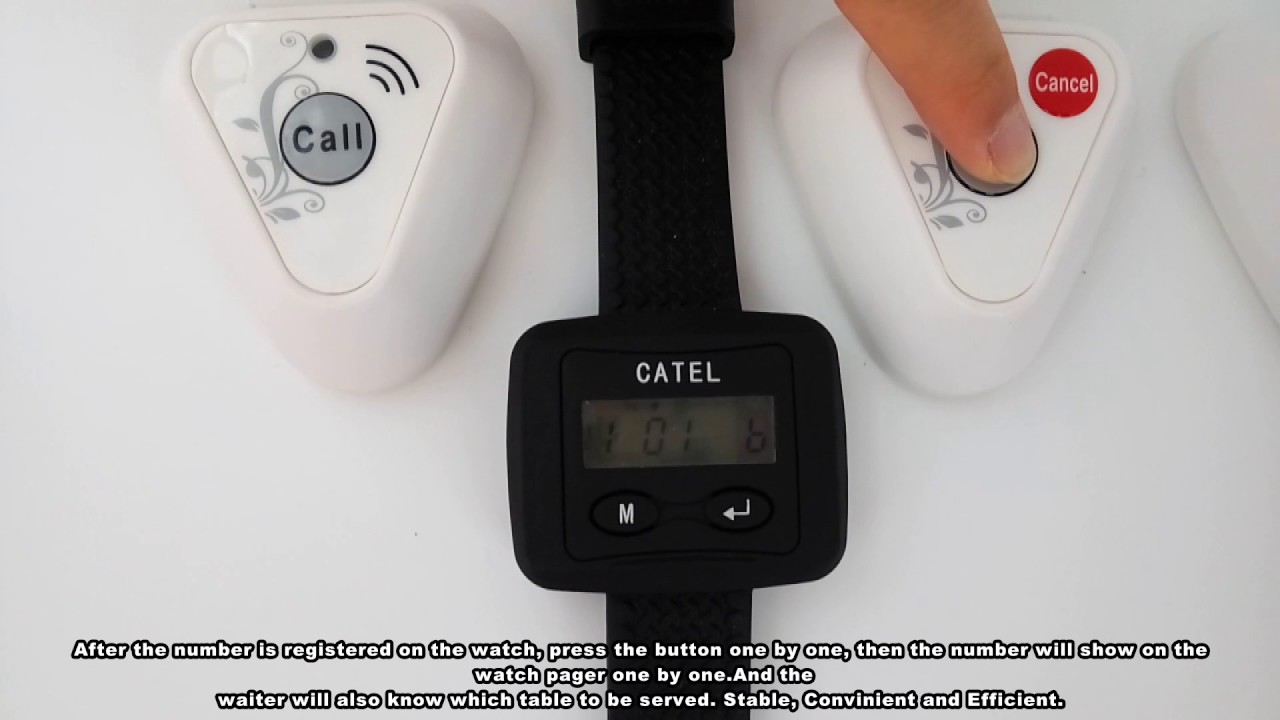 CTW05 CATEL watch pager work with calling buttons/wireless calling ...