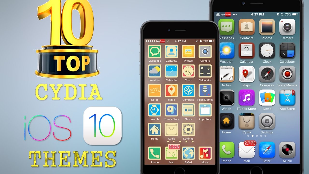 TOP 10 iOS 10 Brand New Cydia Themes - Part 3 - YouTube