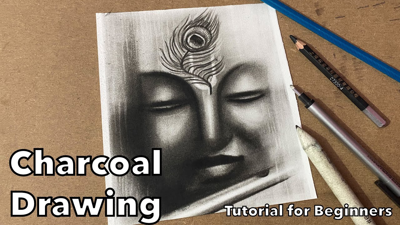 Charcoal Drawing of Krishna | Tutorial for Beginners | #charcoaldrawing ...