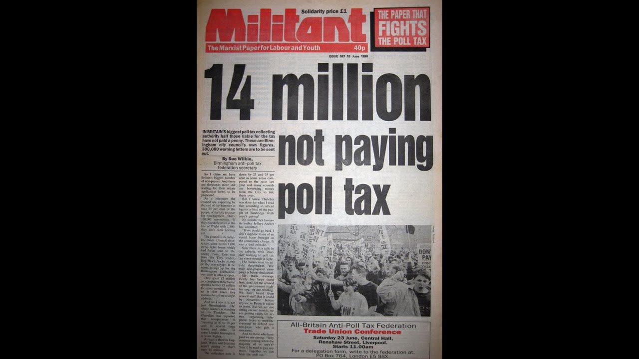 The Anti Poll Tax Non Payment Campaign 1988 - 1992 - YouTube