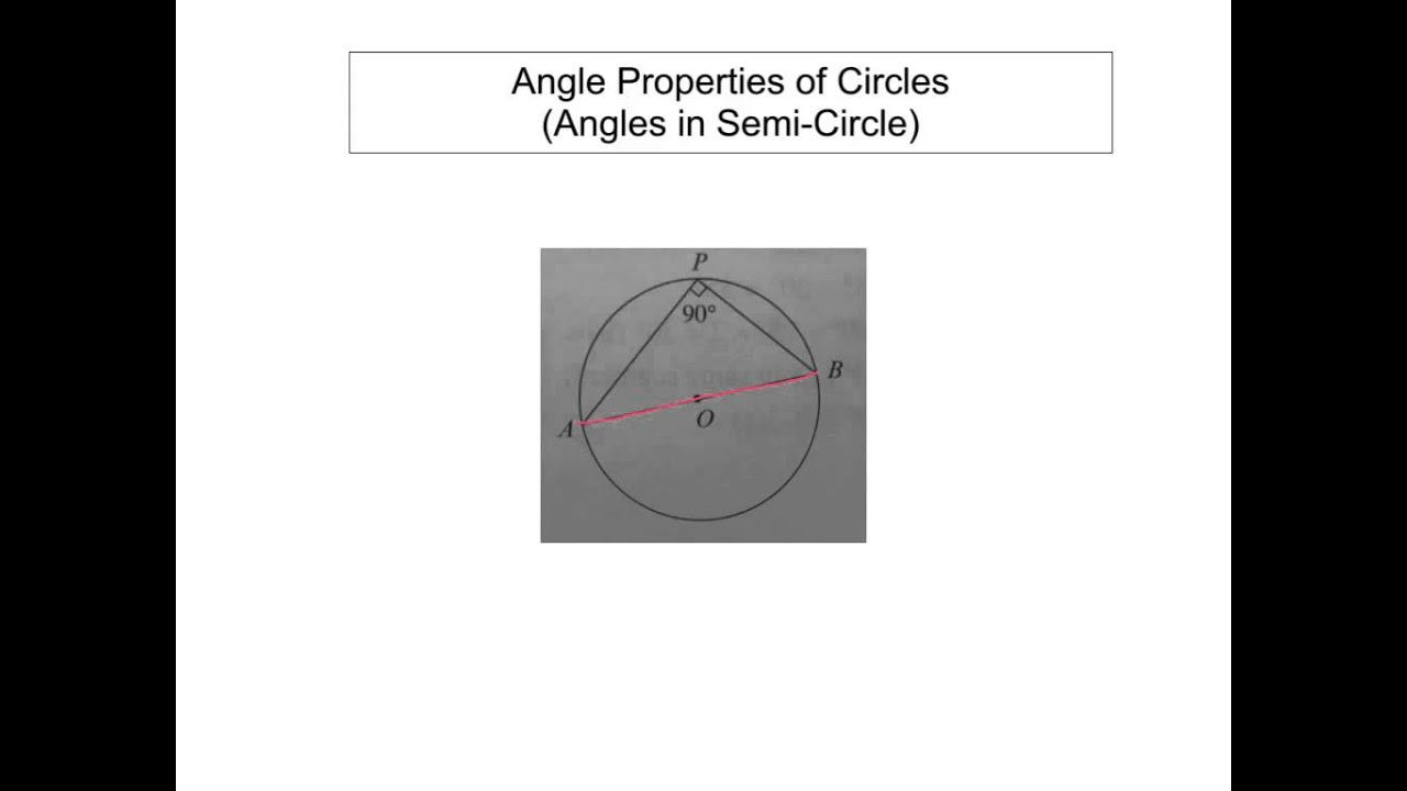 Geometry: Angle Properties of Circles (Angles in Semi Circle) - YouTube