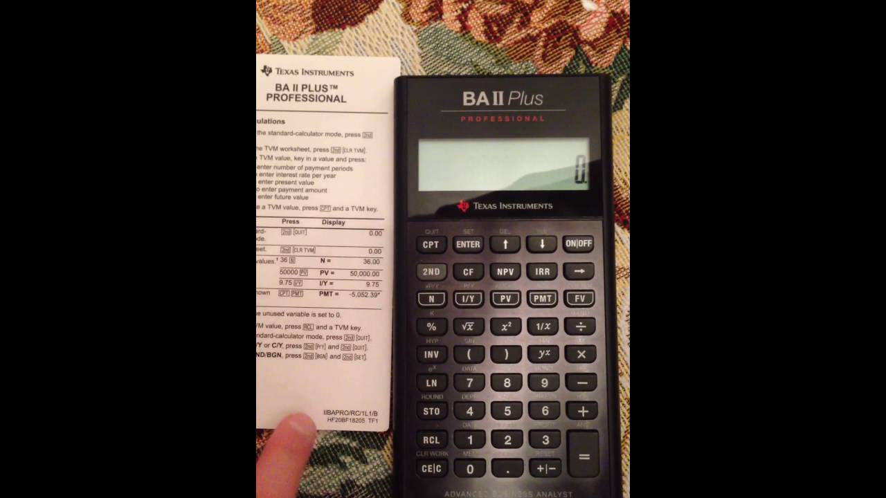 Ba II plus professional - YouTube