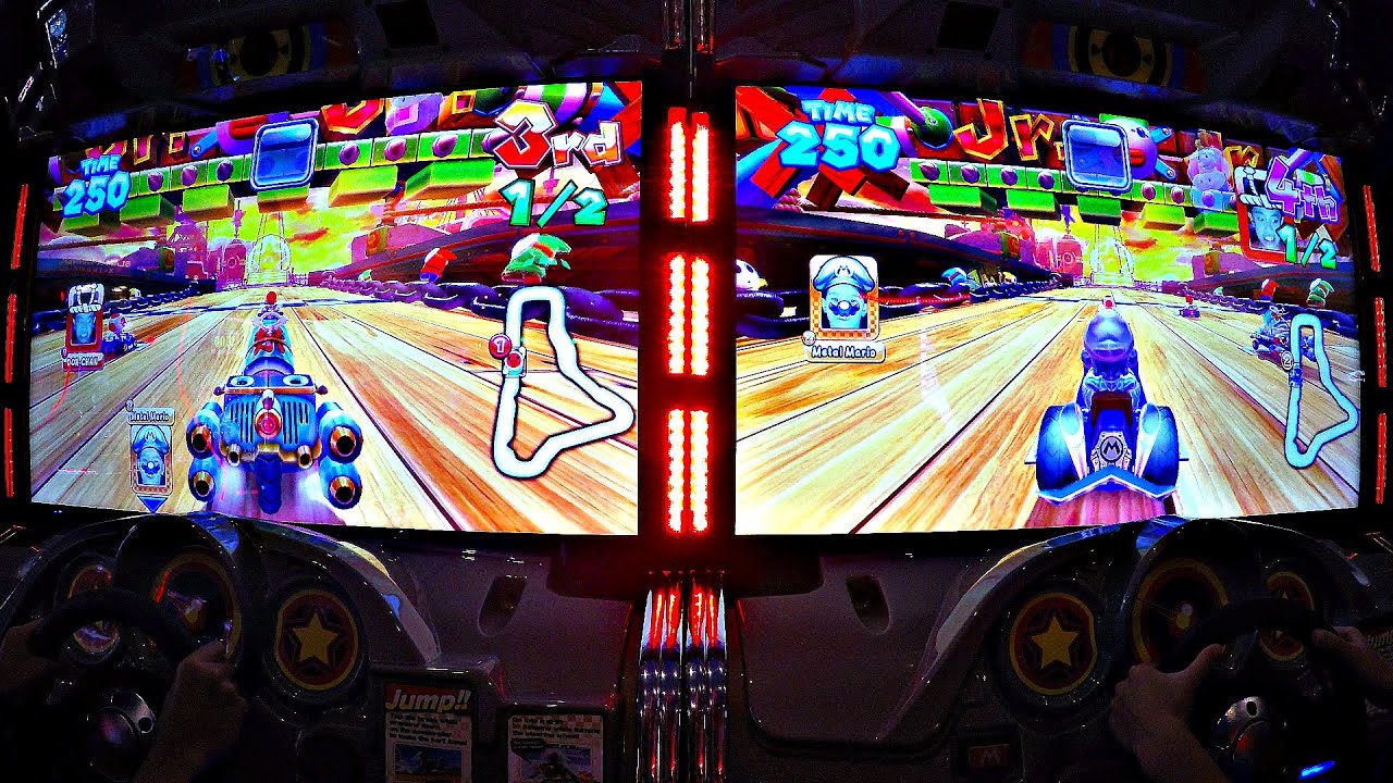 Mario Kart GP DX Arcade Game Two Player Versus: Metal Mario, Don Chan ...