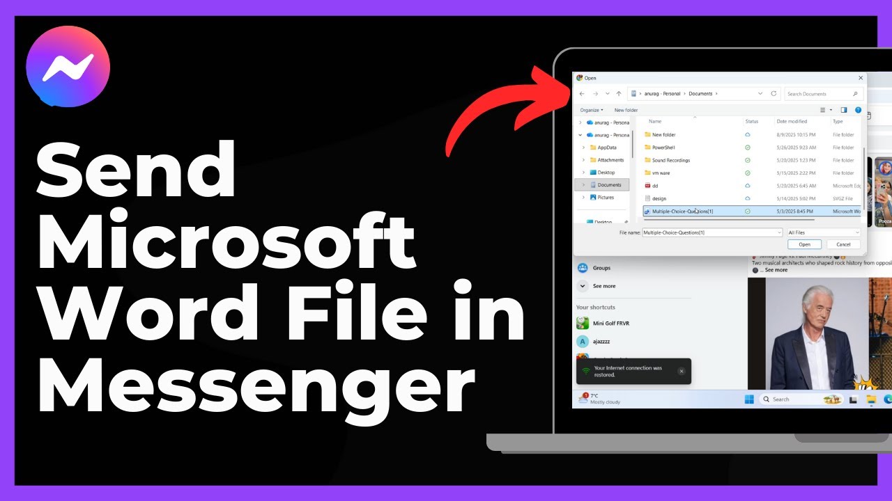 How to Send Microsoft Word File in Messenger - YouTube