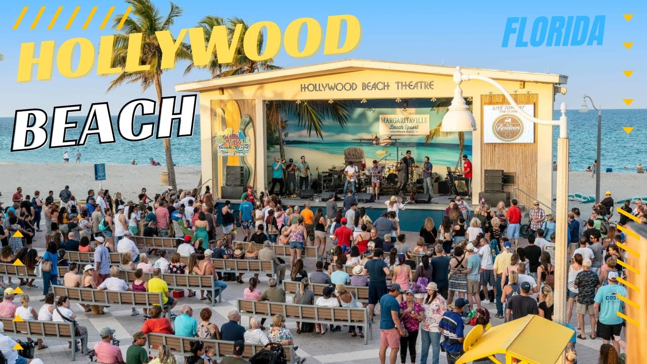 Hollywood Beach Broad Walk Florida | LIVE - YouTube