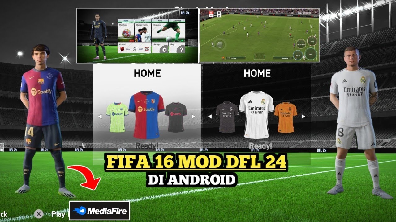 FIFA 16 Mod DREAM FOOTBALL LEAGUE 24 [ DFL 24 ] Best Graphic New Update ...