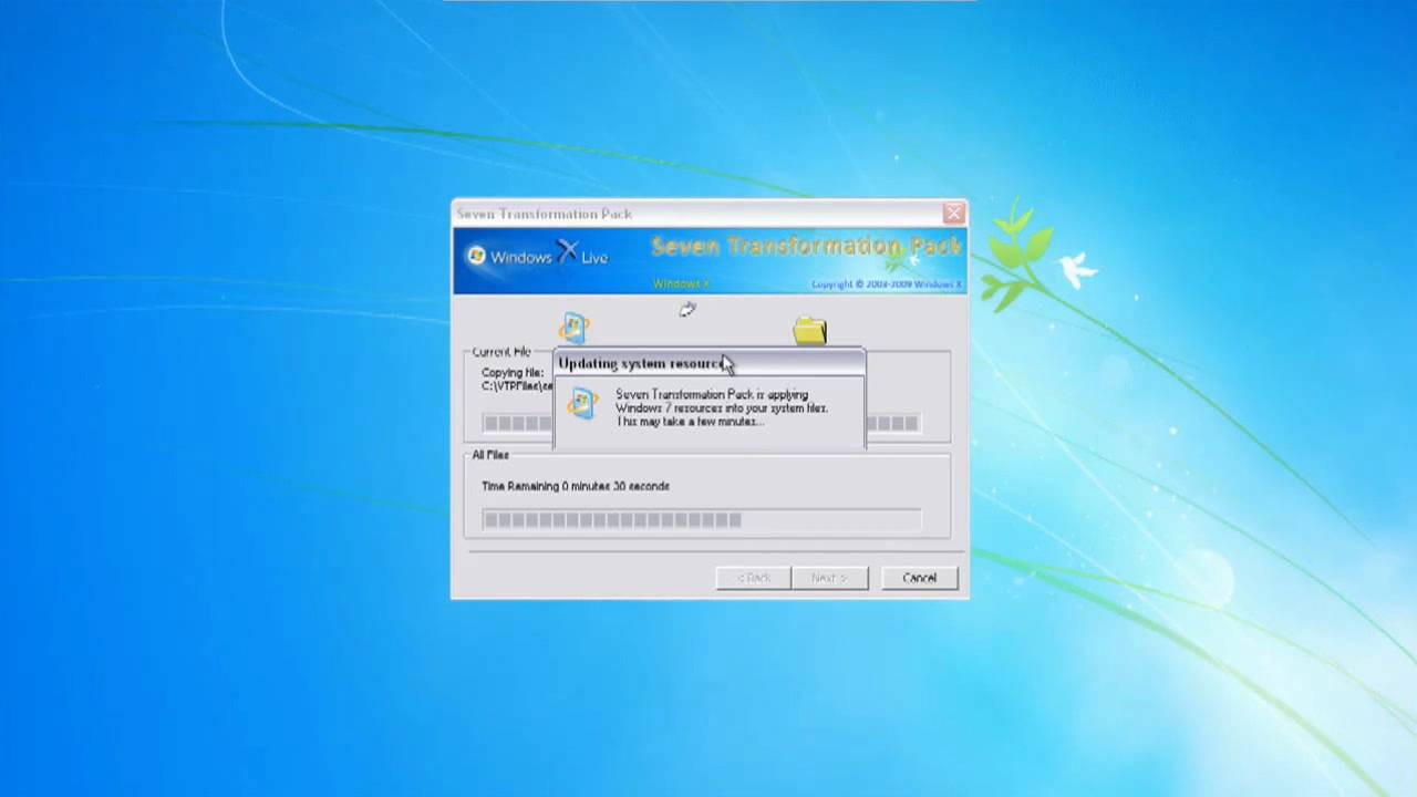 Install the Windows 7 Transformation Pack In XP - YouTube