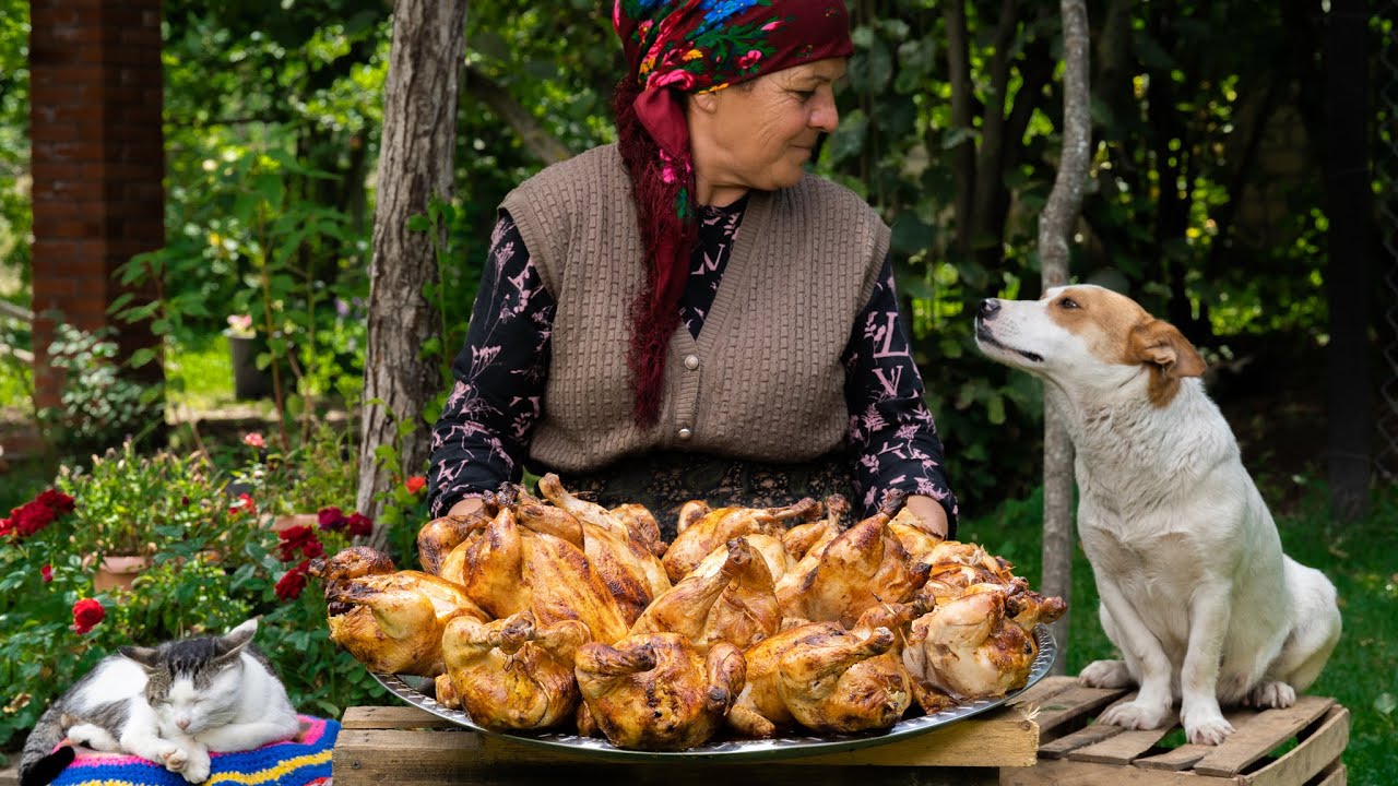 Roast Stuffed Chicken with Rice and Dry Fruits | Village Cooking - YouTube