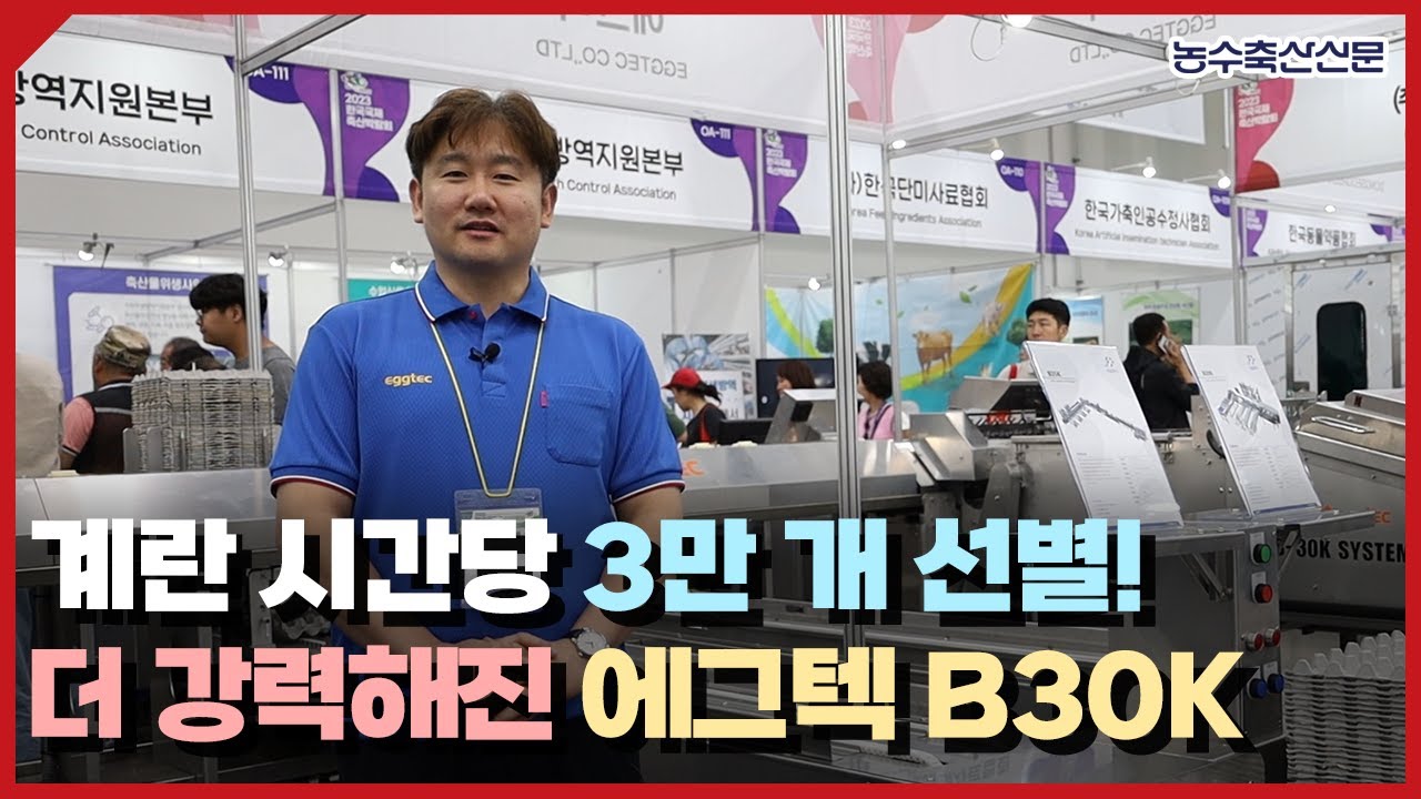 계란 시간당 3만 개 선별! 더 강력해진 에그텍 B30K - YouTube