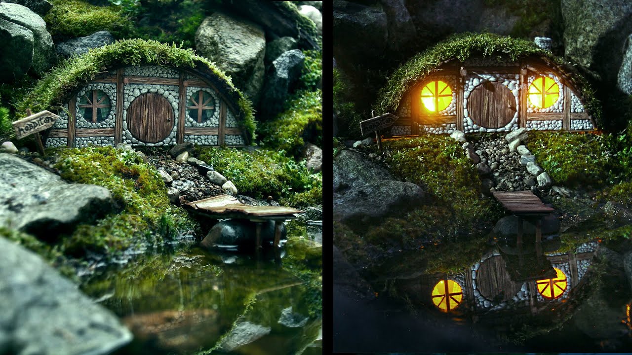 DIY Hobbit House Diorama Building in Nature 🌳 How to make Hobbit Hole ...