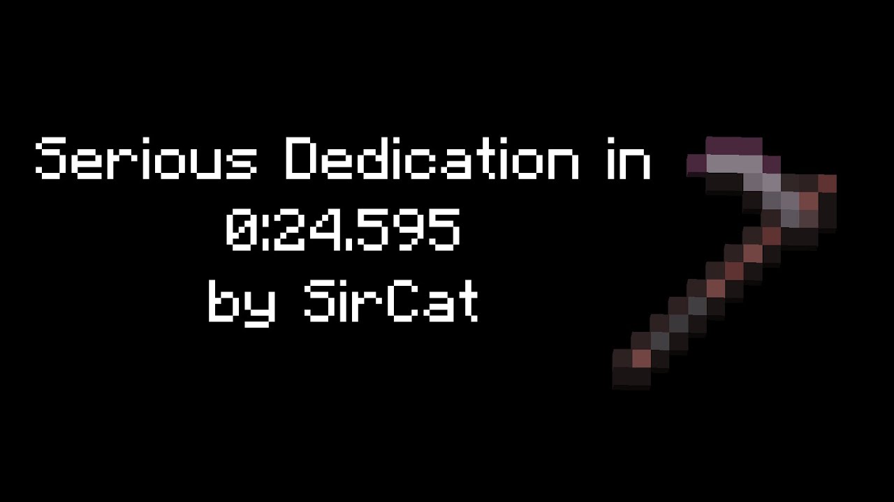 Serious Dedication/Netherite Hoe in 0:24.595 Speedrun - YouTube