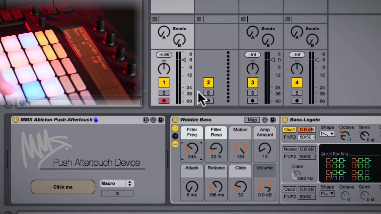 SEM : Free Ableton Push aftertouch device - YouTube