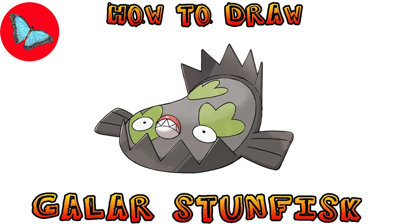 How To Draw Galar Stunfisk Pokemon | Drawing Animals - YouTube