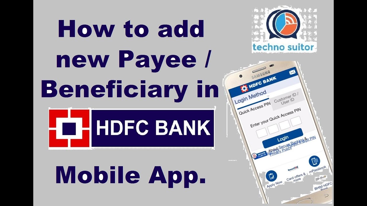 How to add new payee or beneficiary in HDFC bank Mobile app 2022 / Hdfc ...