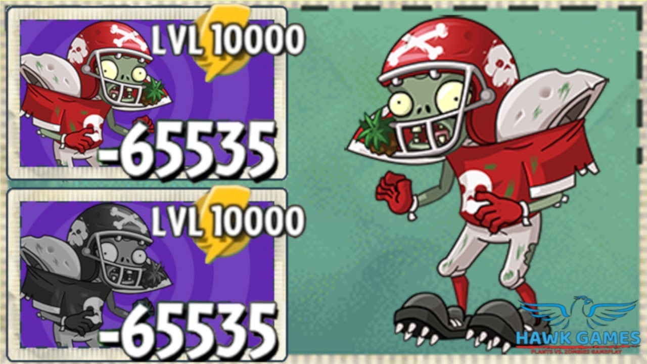 Plants vs Zombies 2 All-Star Zombie Upgraded to Level 10000 PvZ2 - YouTube