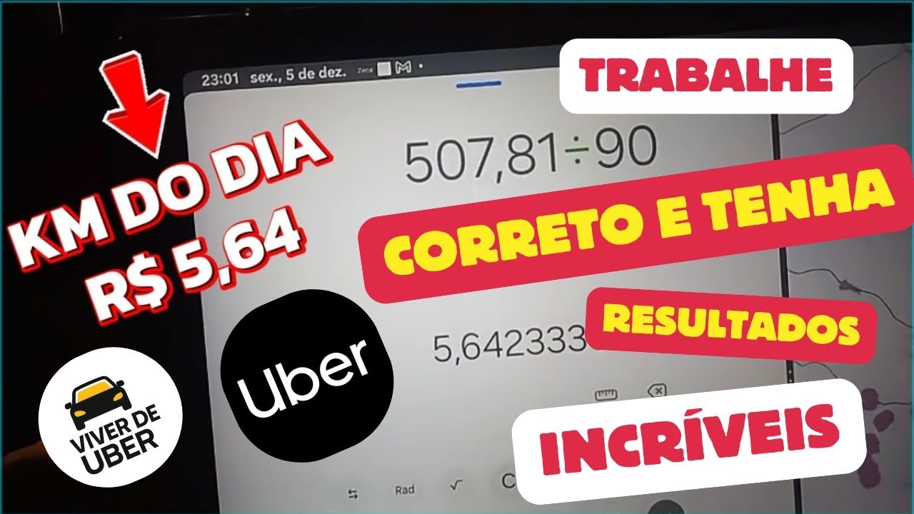 RODEI 08:40 hrs NA UBER, COM O KM DO DIA R$ 5,64, E FATUREI... 🚘💸🚘💸🚘💸 ...