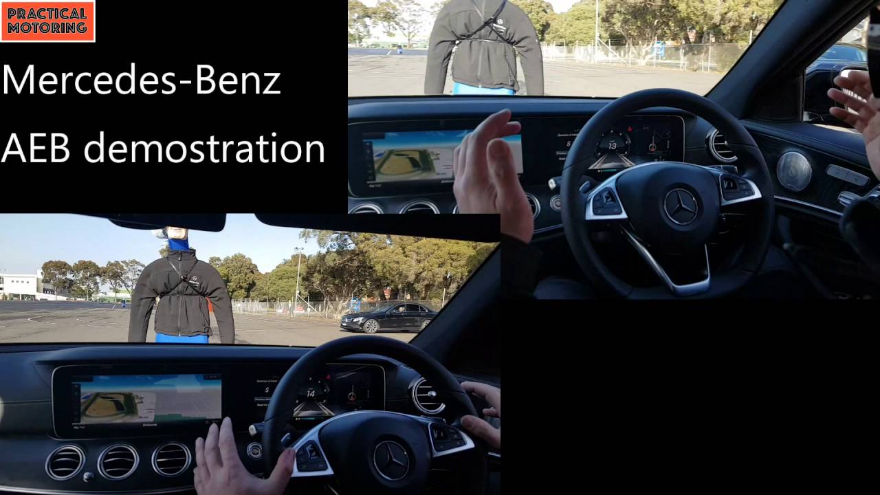Mercedes-Benz AEB (autonomous braking) demonstration - YouTube