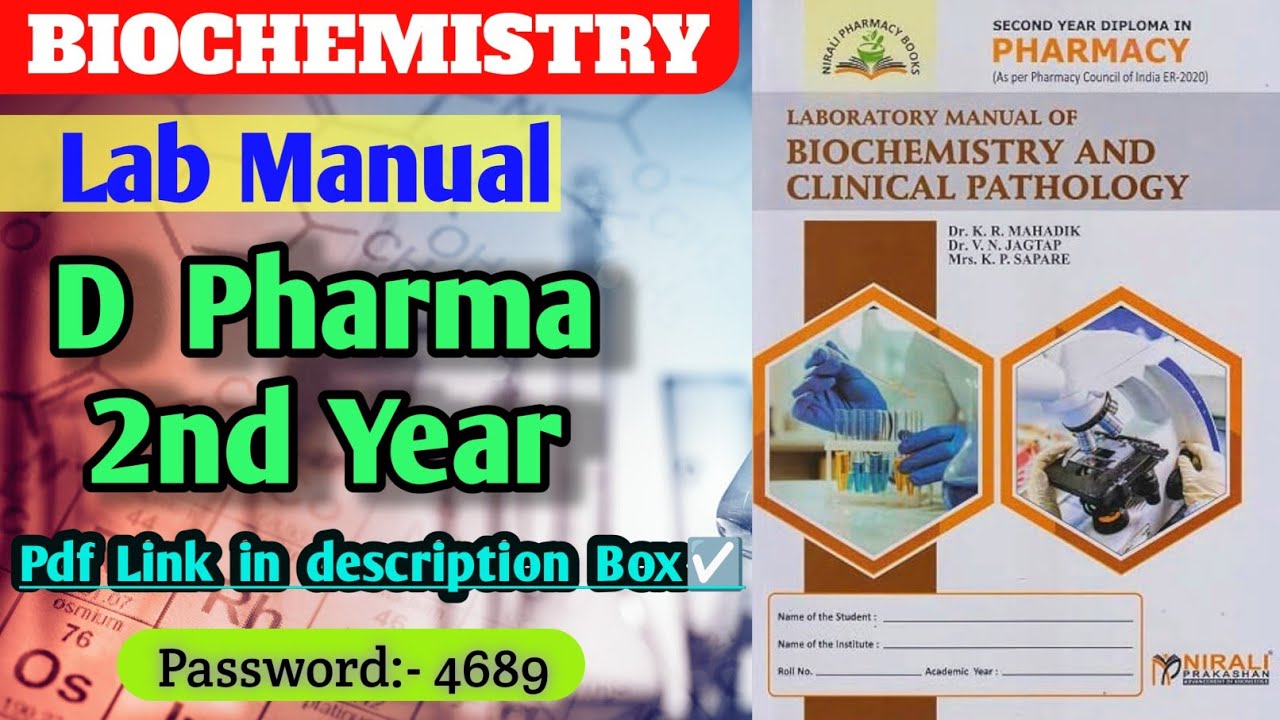 D Pharma 2nd year || Biochemistry lab Manual || #pharmacy #biochemistry ...