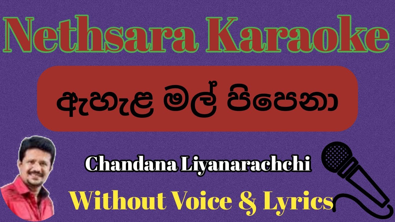 Ahala Mal Pipena | Karaoke | Without Voice | Tracks | Lyrics | Chandana ...