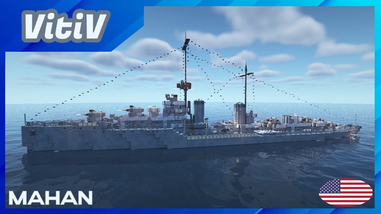 USS Mahan (DD-364) - Mahan-class Destroyer - Minecraft - YouTube