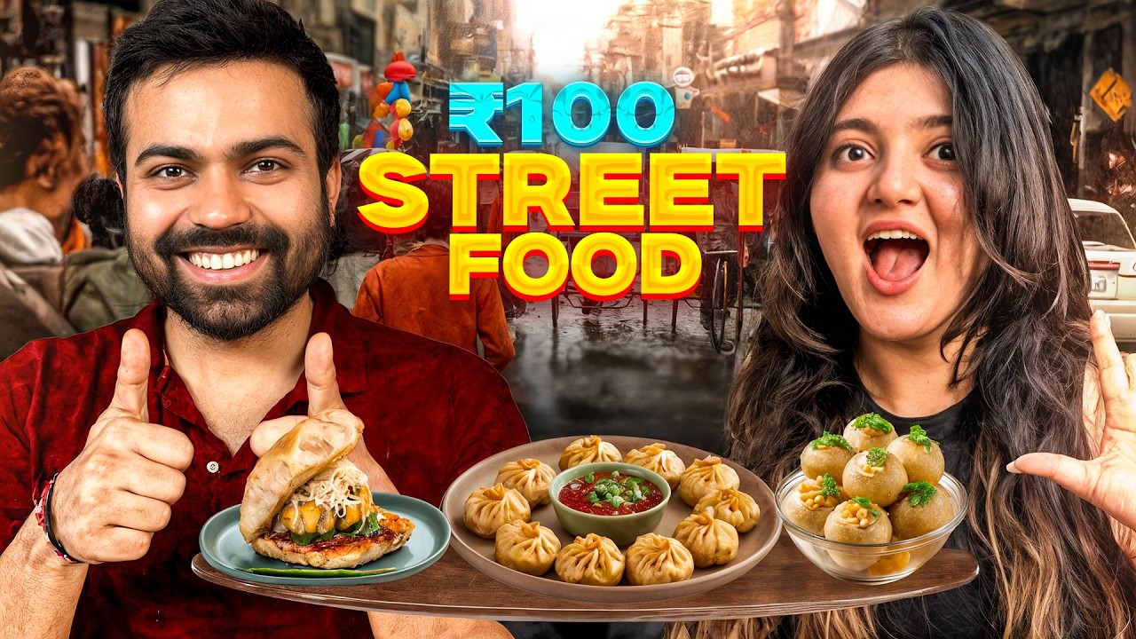 100 Rupees Street Food Challenge | The Urban Guide - YouTube
