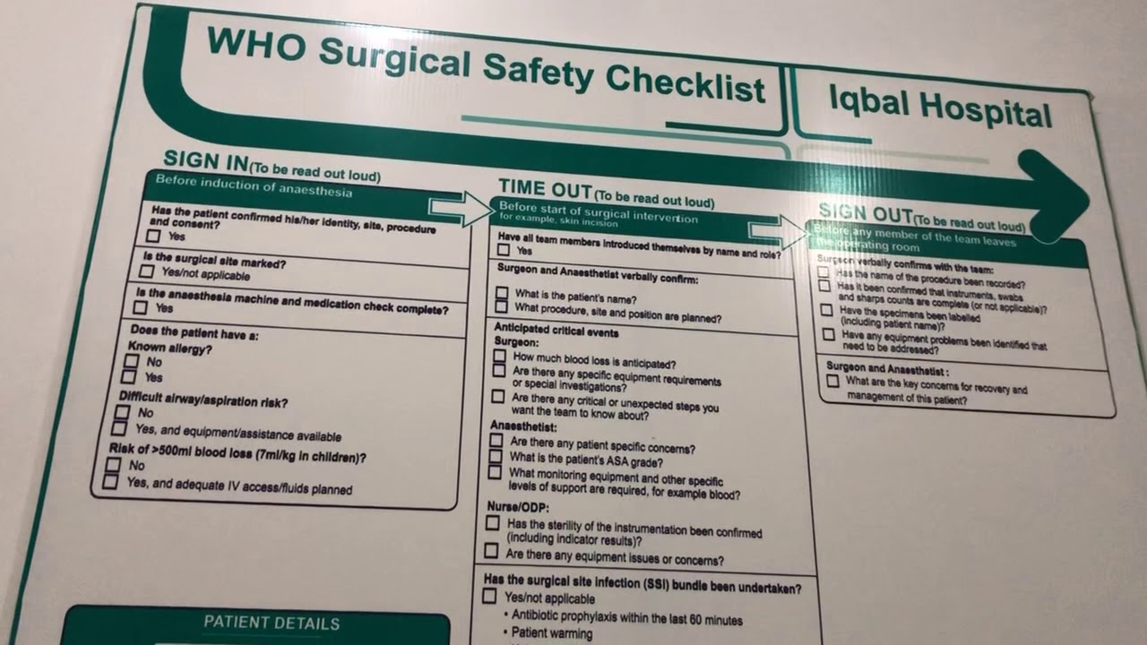 WHO Safety checklist - YouTube