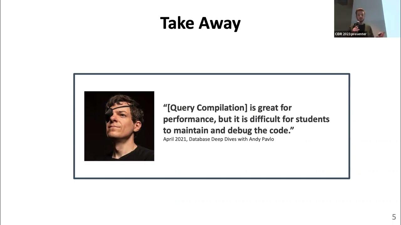 Towards Unifying Query Interpretation and Compilation (CIDR 2023) - YouTube
