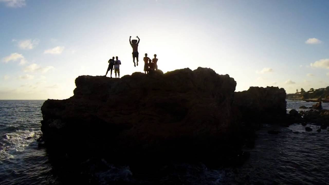Epic Sunset Ocean Cliff Jumping Video - YouTube