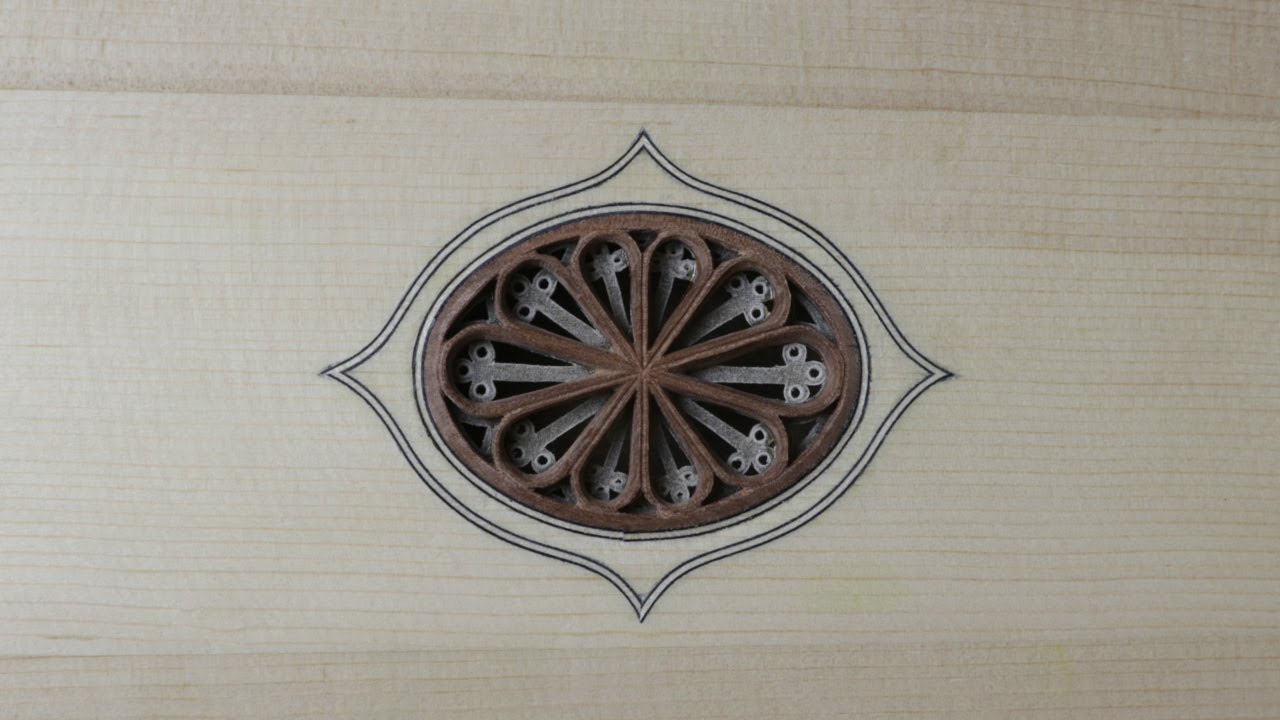 Viola da gamba making | Part 13 – inserting a decorative rose - YouTube