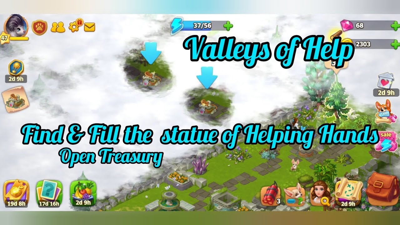 Island Hoppers /Valleys of Help/Find & Fill statue of helping Hands/Open treasury door/Gameplay ...