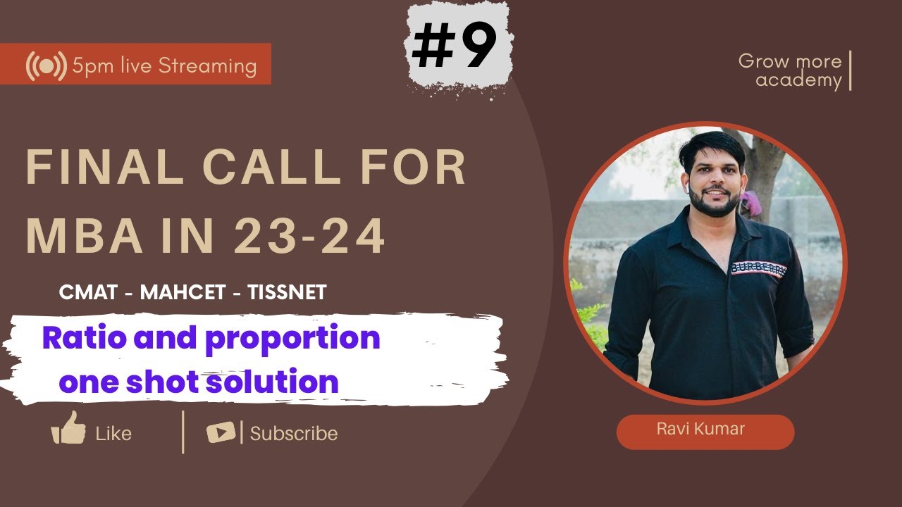Ratio And Proportion One Stop Solution | Final Call For MBA Free Batch | TISSNET/CMAT/MAHCET'23 ...