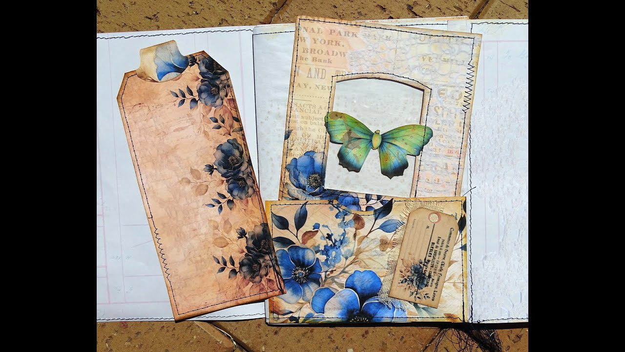 Blue Floral Journal Freebie and Flip Out Page - YouTube