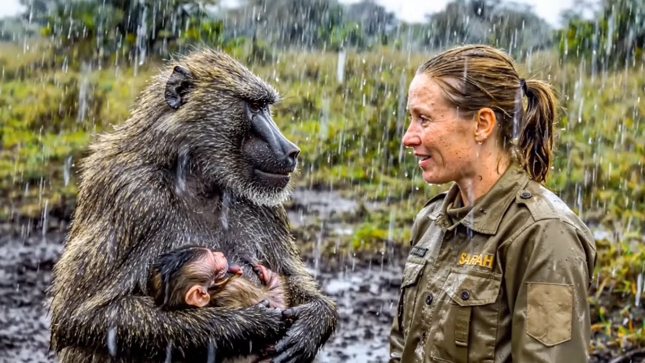 Father Baboon Runs to a Human — What Happened Next Shocked Everyone ...
