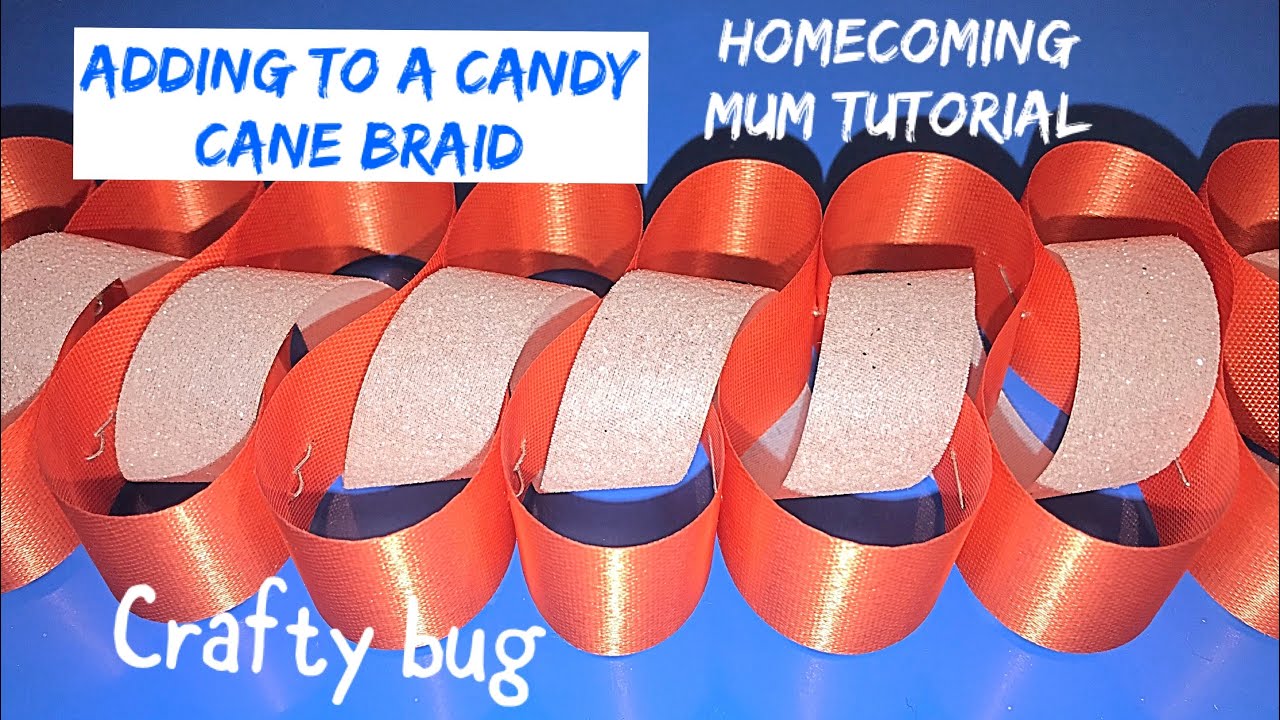 "candy spiral?" Weaving ribbon through CANDY CANE BRAID #homecomingmums ...