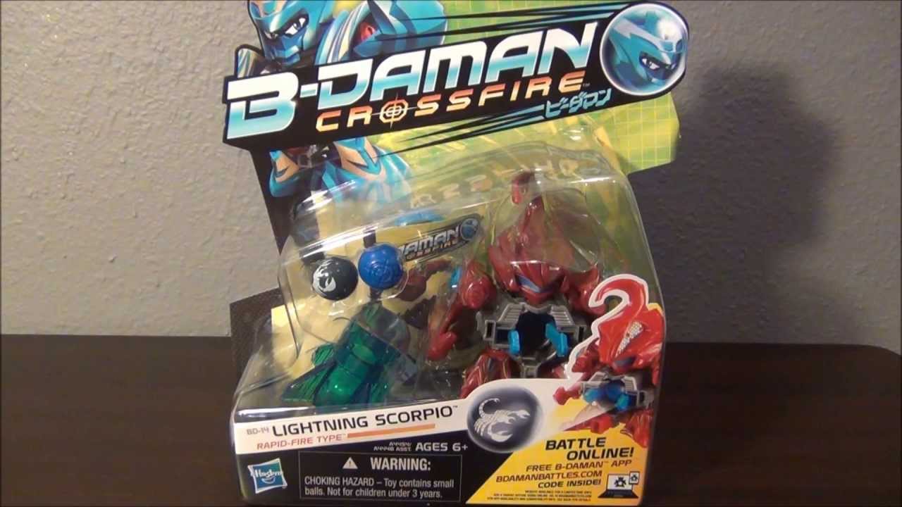 B-DAMAN CROSSFIRE Unboxing! BD-14 Lightning Scorpio (Hasbro) - YouTube