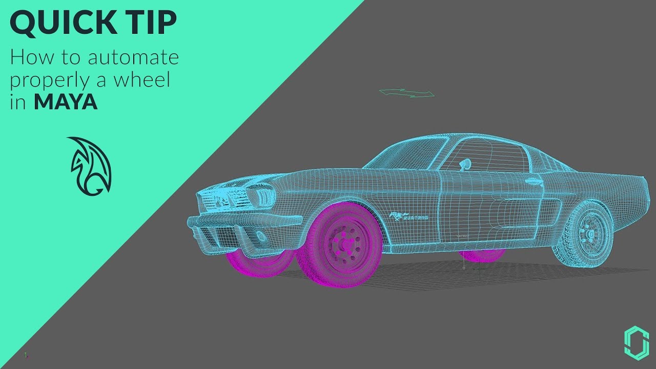 How to automate properly a wheel in Maya - YouTube
