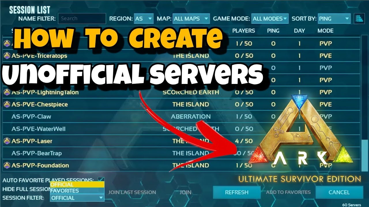 How To Create Unofficial Servers In Ark Ultimate Mobile Edition [Ark Mobile] #new #arkmobile # ...