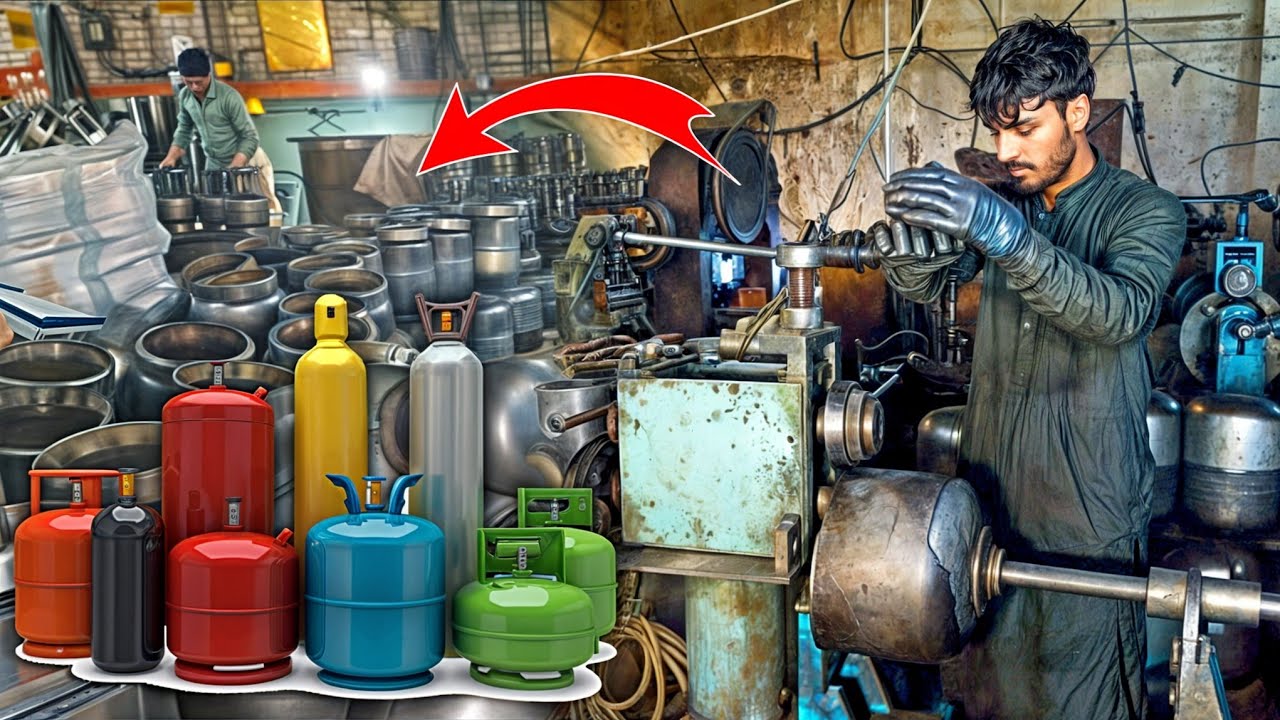Process of Making LPG gas cylinder in factory | mass production of gas ...