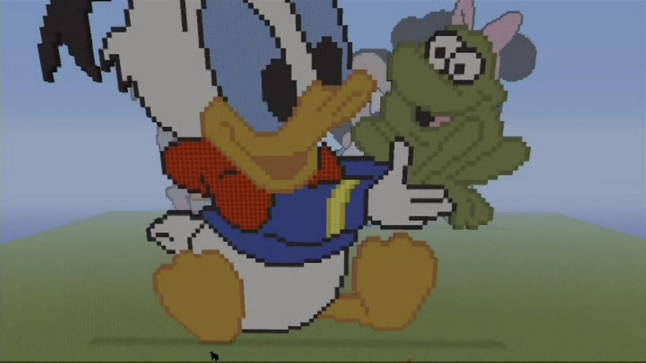 DONALD DUCK ~ MINECRAFT PIXEL ART SPEED BUILD! Baby Donald Duck ~ MC ...