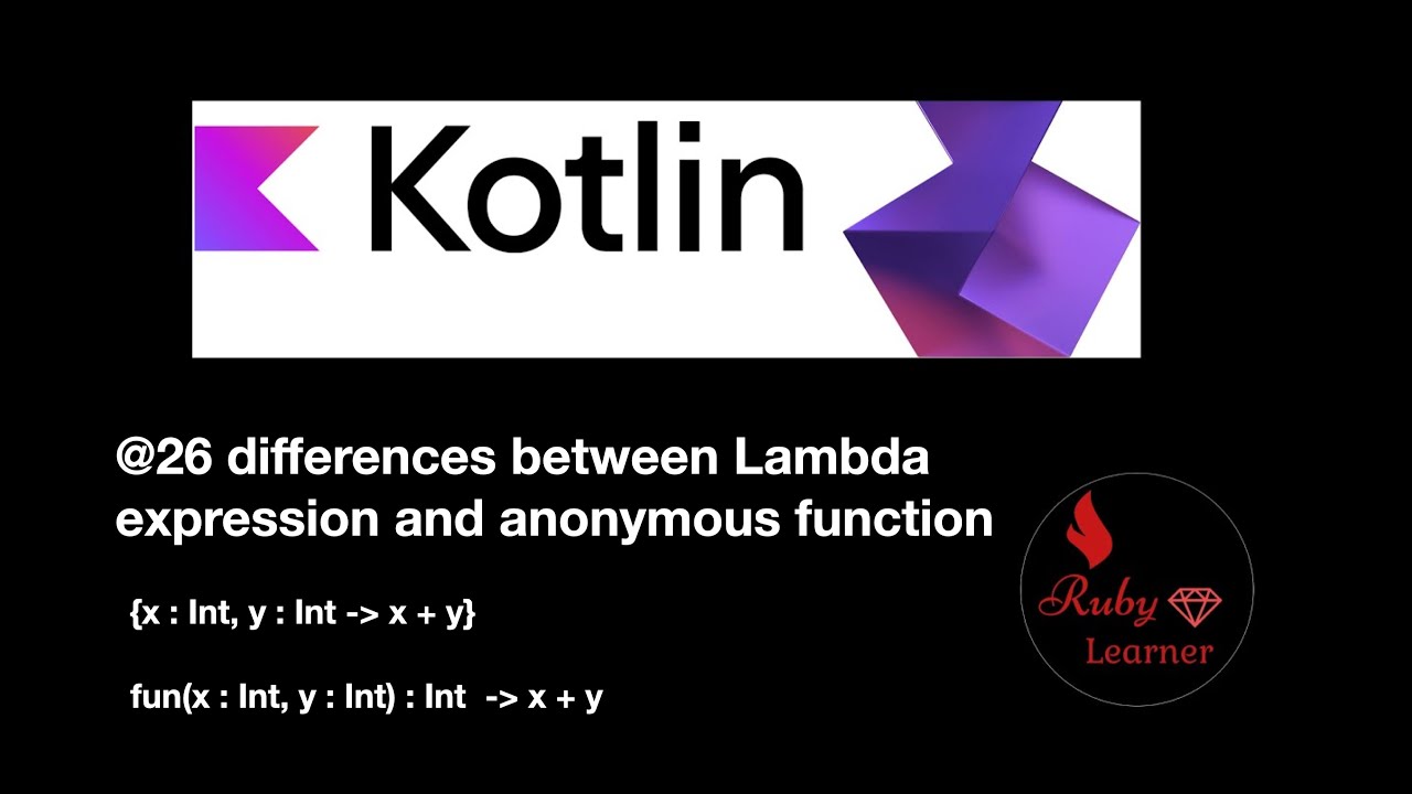 @26 Anonymous Function in Kotlin [Kotlin lesson in Myanmar Language] - YouTube