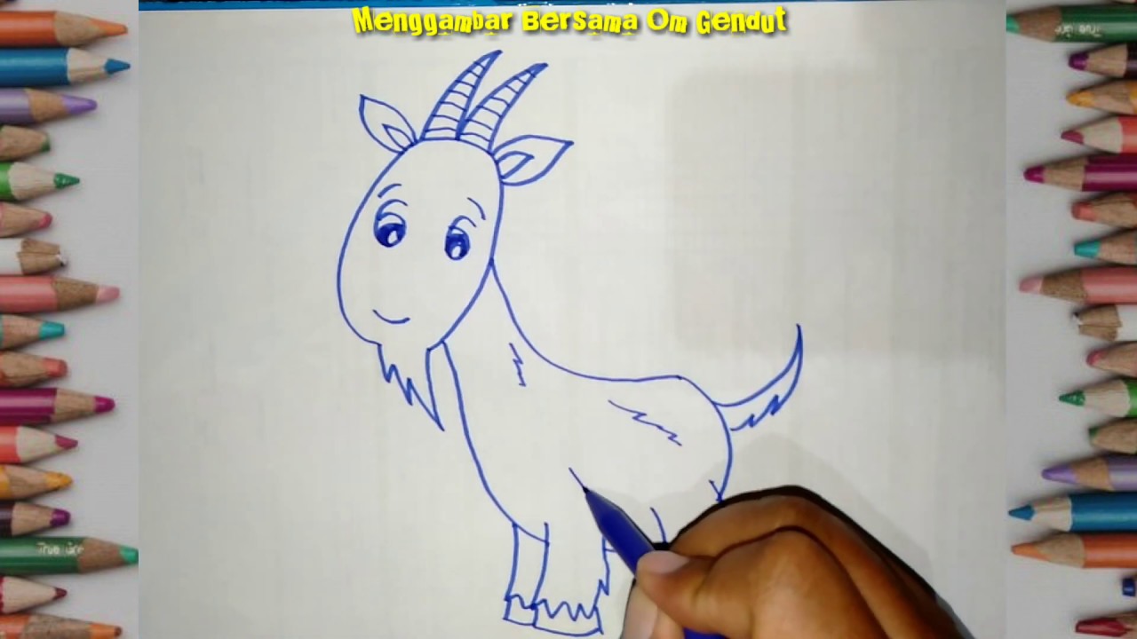 Cara menggambar kambing dengan mudah || how to draw goat in easy way ...