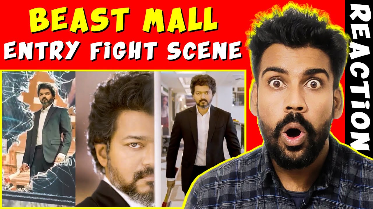 BEAST Mass Mall Entry Fight Scene REACTION | Thalapathy Vijay, Pooja ...
