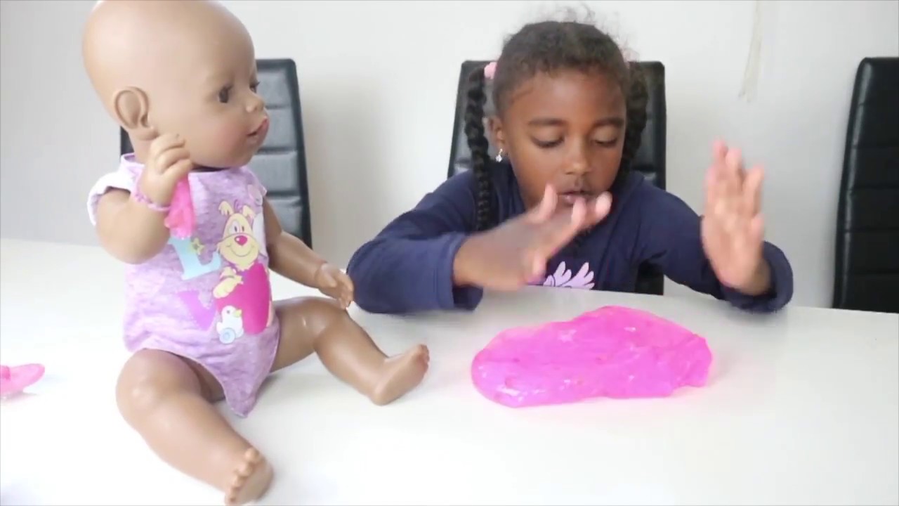 my baby born playing with slime!!! - YouTube