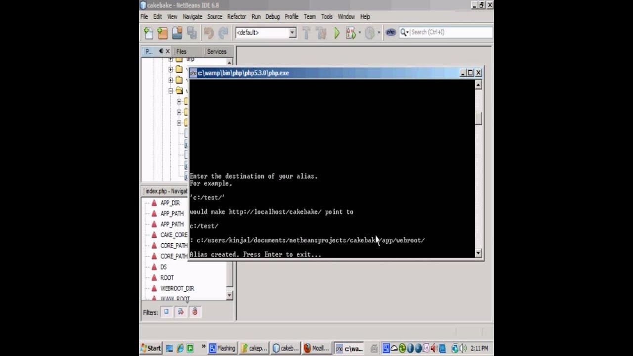 cakephp netbeans wampserver - setting up a project - YouTube