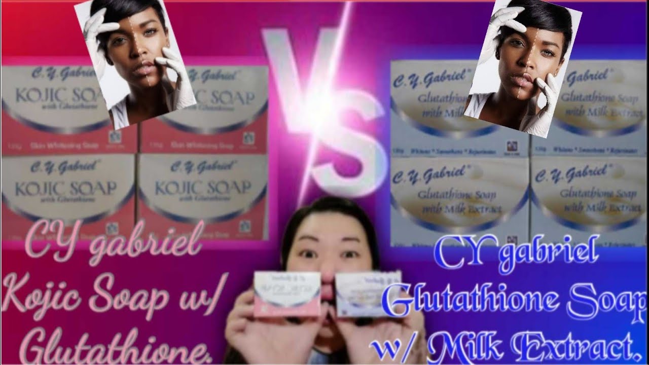 CY gabriel Glutathione w/ Milk Extract Soap VS. CY gabriel Kojic Soap w ...