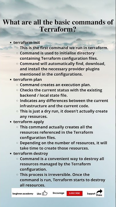 Basic commands in Terraform | Important Terraform Commands | Terraform for Beginners #shorts ...